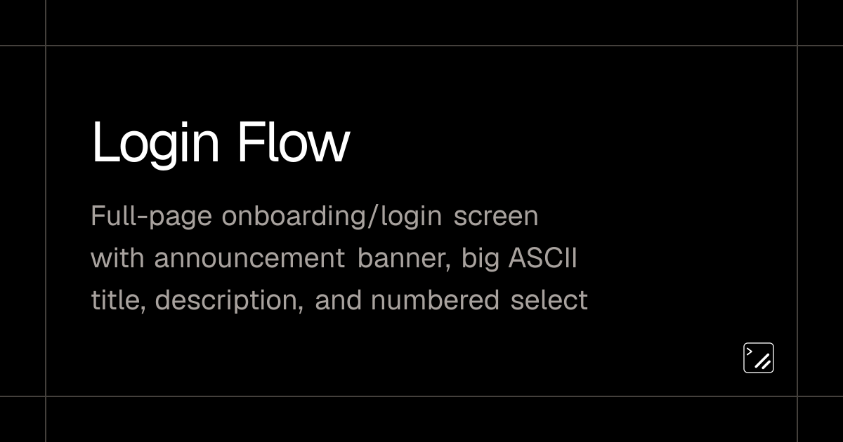 Login Flow | termcn